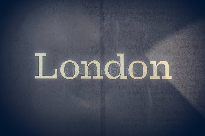 London Text Written on a Blue Background Stock Image - Image of cities ...