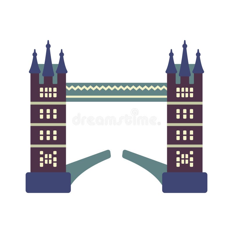 London Tower Bridge. London Landmark Flat Style Vector Illustration ...