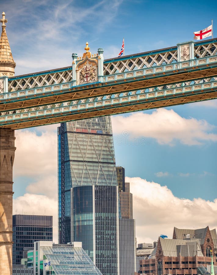 London Tower Bridge and Modern City Skyline Stock Image - Image of ...