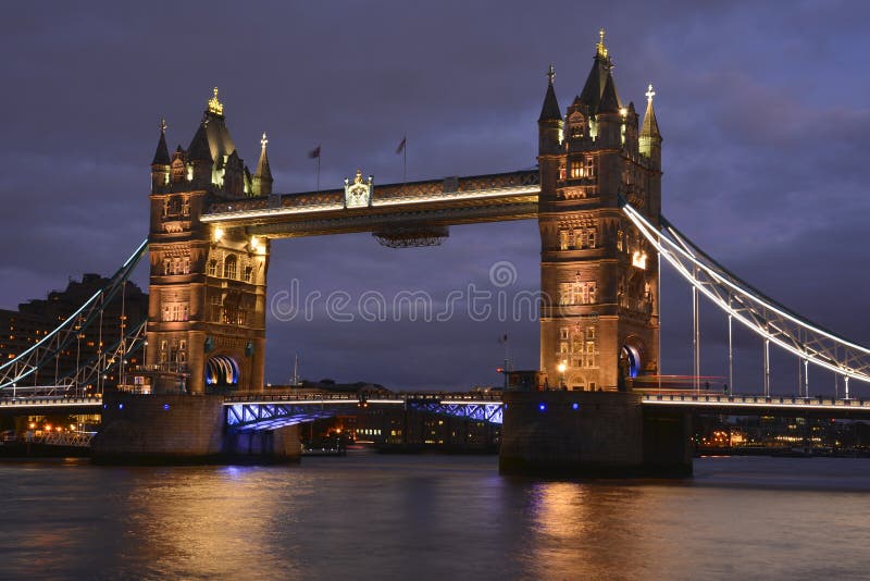 London Tower Bridge at Night Stock Photo - Image of tourism, england ...