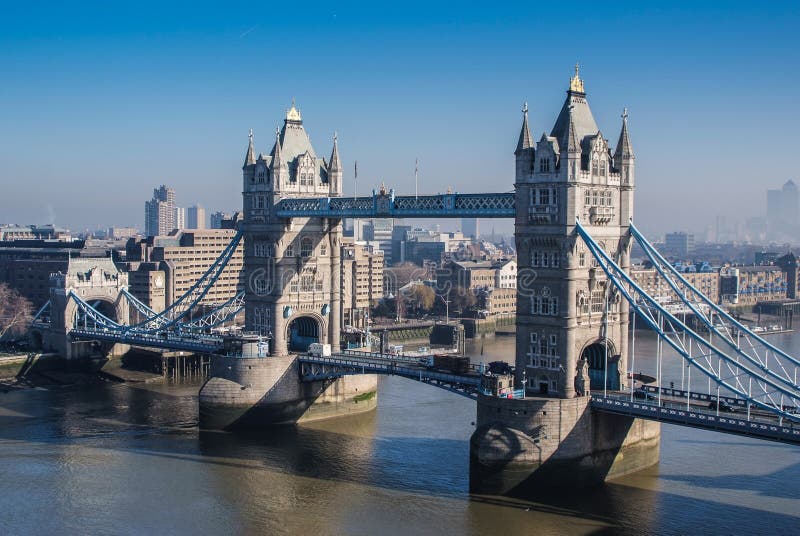 London Tower Bridge West Side from Above Editorial Stock Image - Image ...