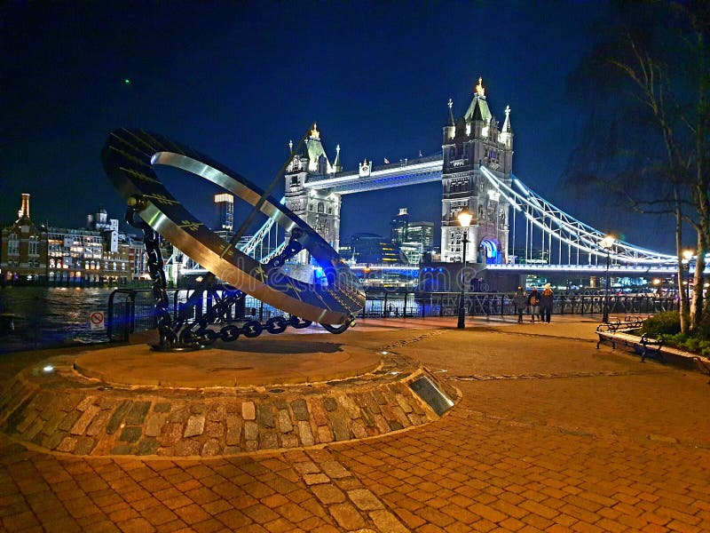 London Tower Night Light Solar Clock Editorial Stock Photo - Image of ...