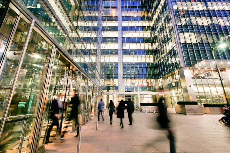 London Train and Office Building Skyscraper in Rush Hour Stock Image ...
