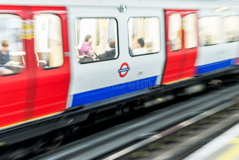 London Tube Underground Train in Motion Editorial Photo - Image of ...