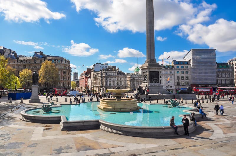 London, UK - April 2018: Trafalgar Square in Centre of London Editorial ...