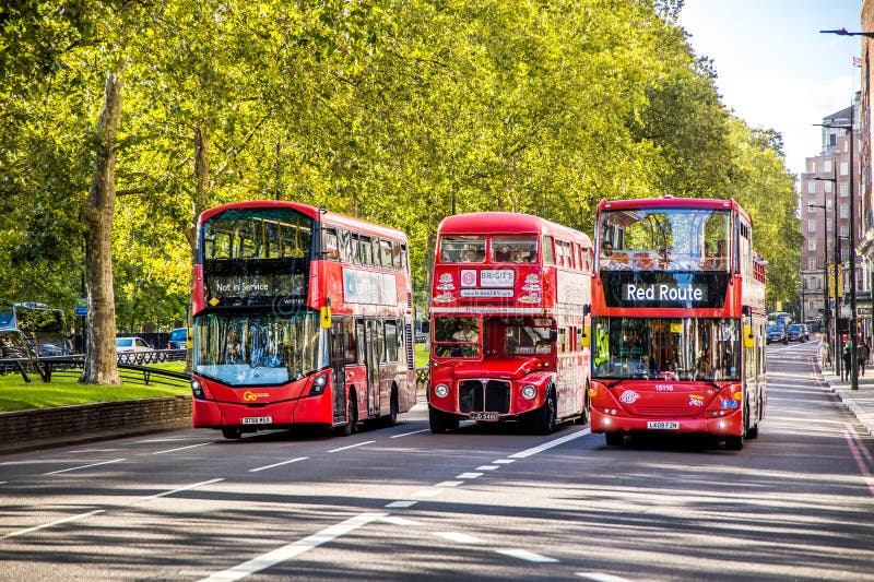 London, UK- August 19, 2023: Three Generations of London Red Double ...