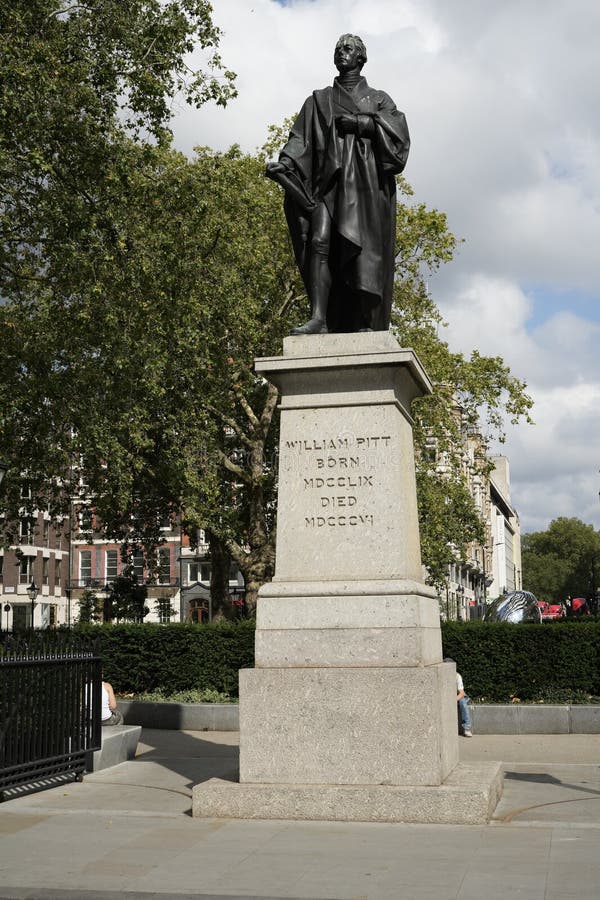 William Pitt the Younger Monument, Hanover Square. London, UK, August ...