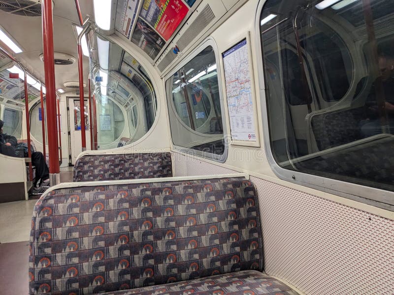 Inside a London Underground Bakerloo Line Train Carriage - Classic ...