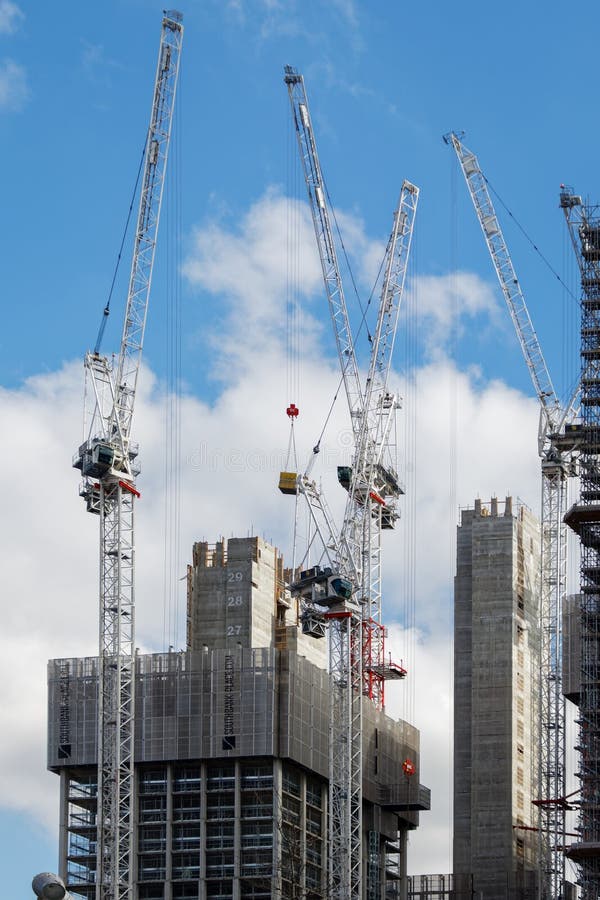 LONDON/UK - MARCH 21 : Cranes on a Construction Site in London O ...