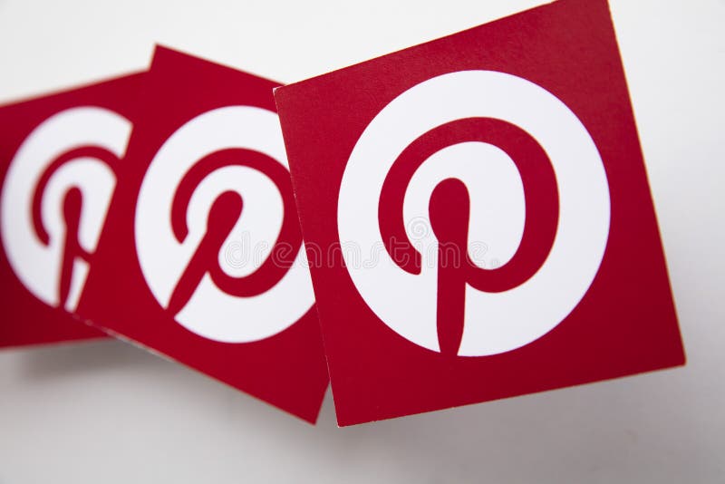 LONDON, UK - March 2021: Pinterest Logo, Popular Image Sharing Platform ...