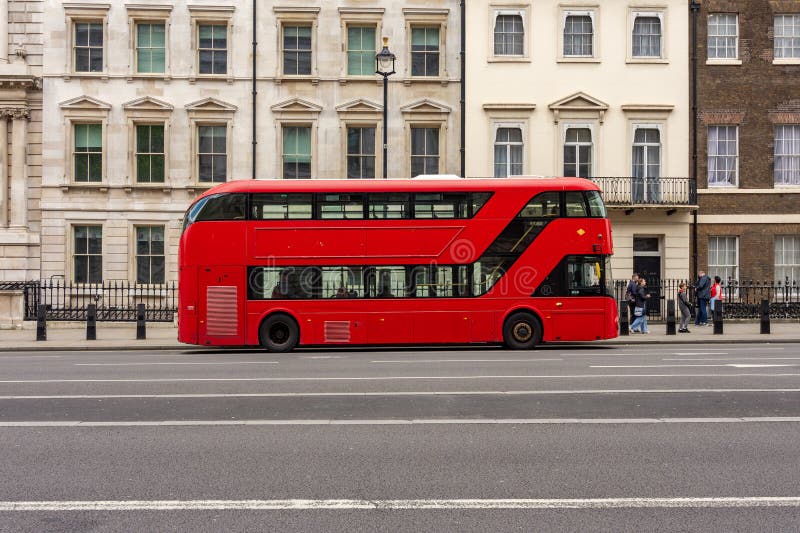 Red Double-decker Bus on Streets of London, UK Stock Photo - Image of ...