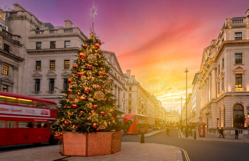 Christmas Tree on Central London Editorial Image - Image of celebrate ...