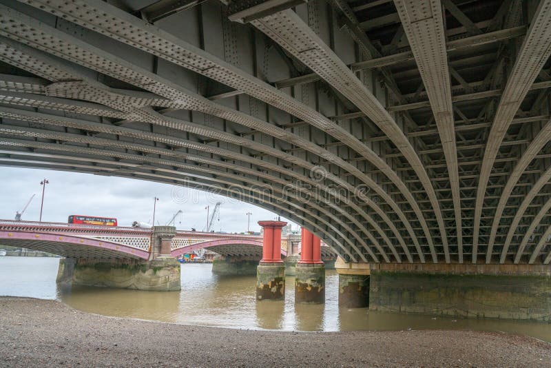 London, UK - October 2019: Bottom View of the Blackfriars Railway ...