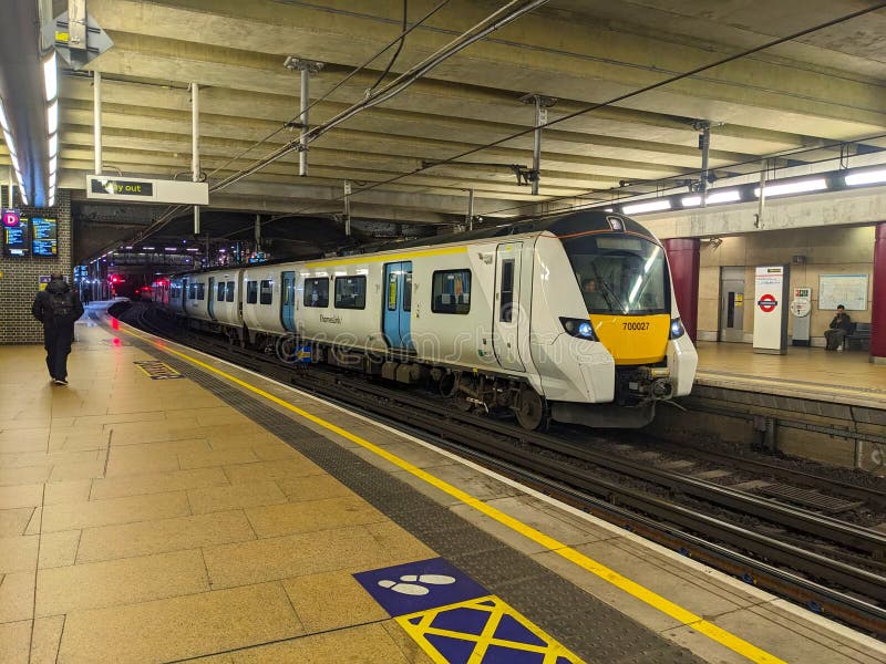 A Modern Thameslink Class 700 Train Waits at the Platform Inside ...