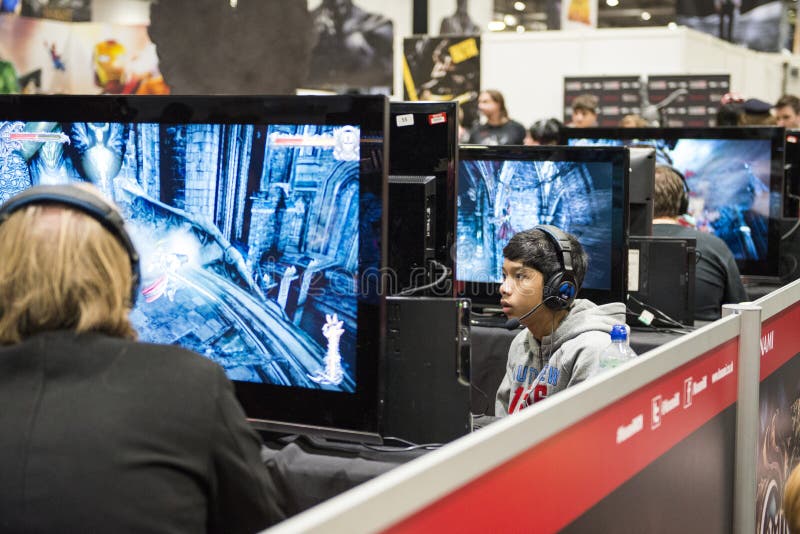 LONDON, UK - OCTOBER 26: Players Testing Previews of Games To Be ...