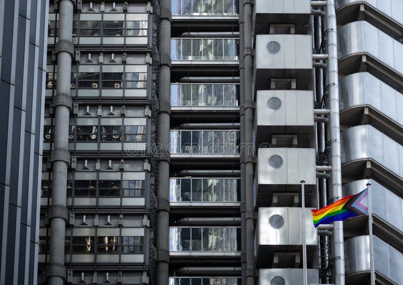 The "Progress" Pride Flag in Front of the Lloyds Building in London, UK ...