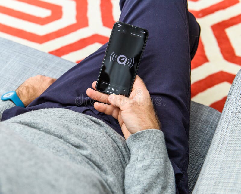 Man Using Latest IPhone XS Unboxing Display Quick Time, Editorial ...