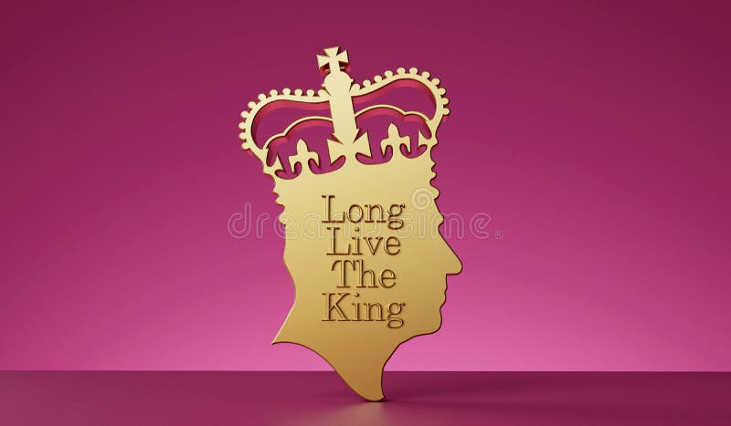 London, UK - September 2022: Side Profile Silhouette of King Charles ...