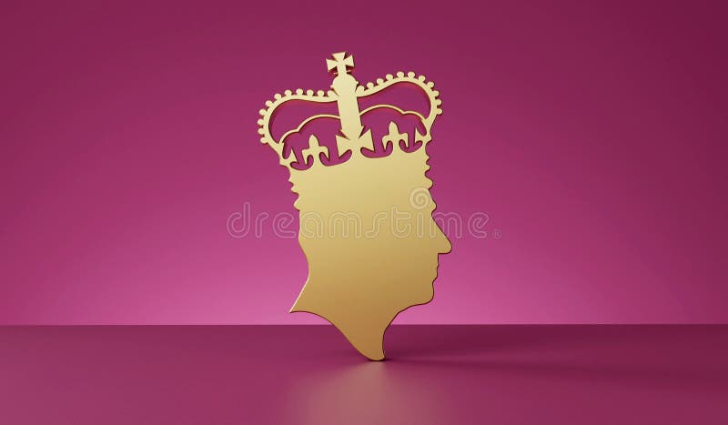 London, UK - September 2022: Side Profile Silhouette of King Charles ...