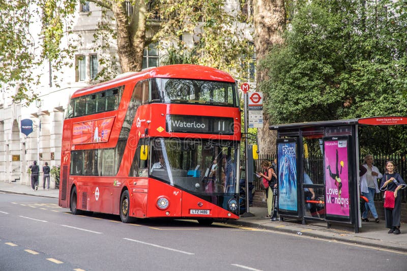 London, UK - September 14, 2023: Waterloo Number 11 Double Decker Bus ...