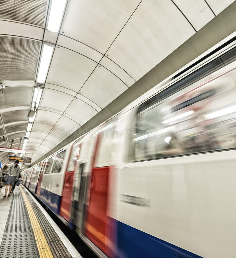 London, UK. Subway Train Leaving Station Editorial Stock Image - Image ...