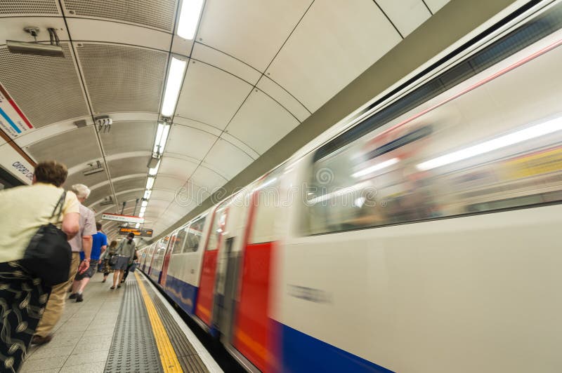 London, UK. Subway Train Leaving Station Stock Photo - Image of travel ...