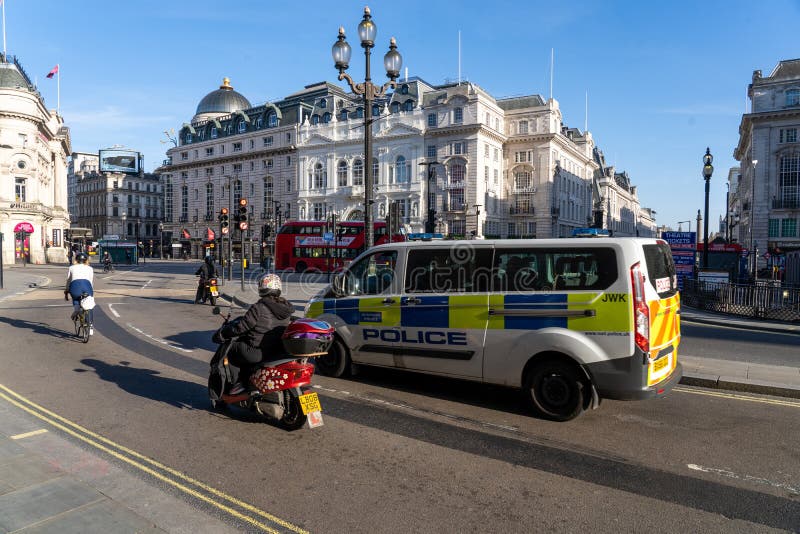 London Under Lockdown, Piccadilly Circus with Police Editorial Photo ...