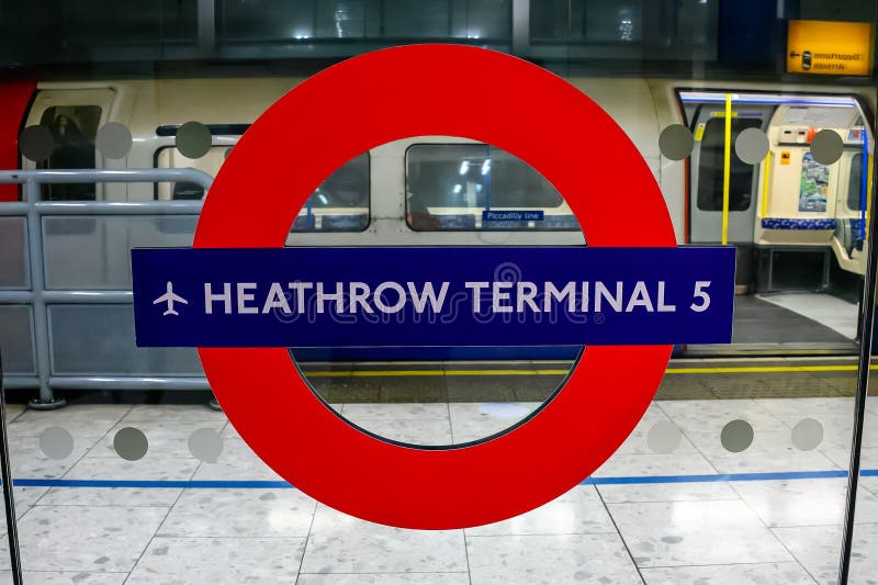 London Underground Roundel at Heathrow Terminal 5 Editorial Photo ...