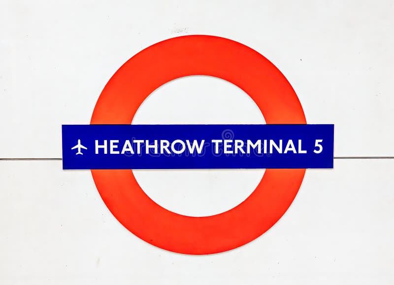 London Underground Roundel at Heathrow Terminal 5 Editorial Stock Photo ...