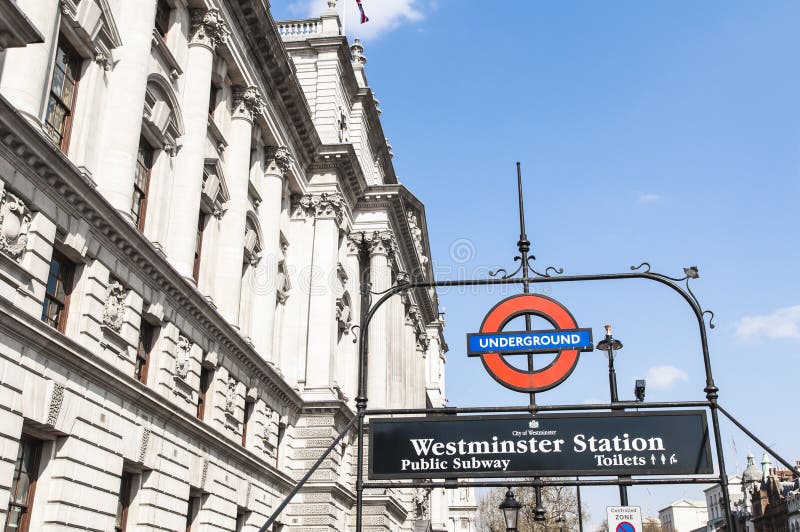 London Underground Sign at Westminster Station Editorial Stock Image ...