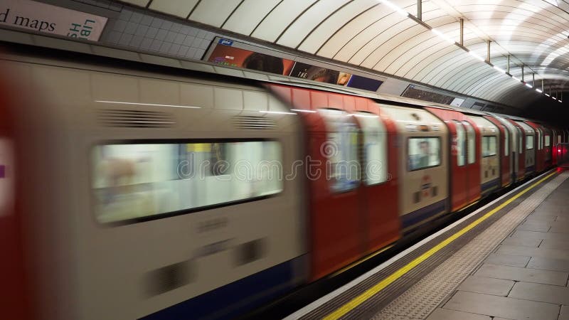 Tube Train Arriving at Station in London Stock Footage - Video of 2023 ...