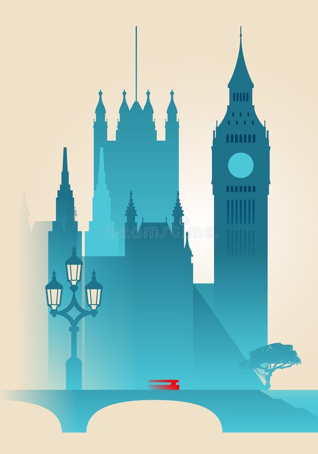 Peter Pan London Skyline Silhouette