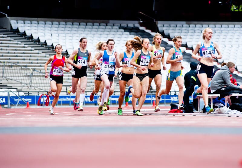London: Women Running at the Olympic Stadium Editorial Image - Image of ...