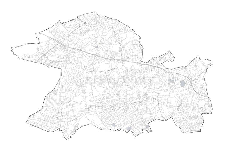 Satellite View of the London Boroughs, Map and Streets of Ealing ...