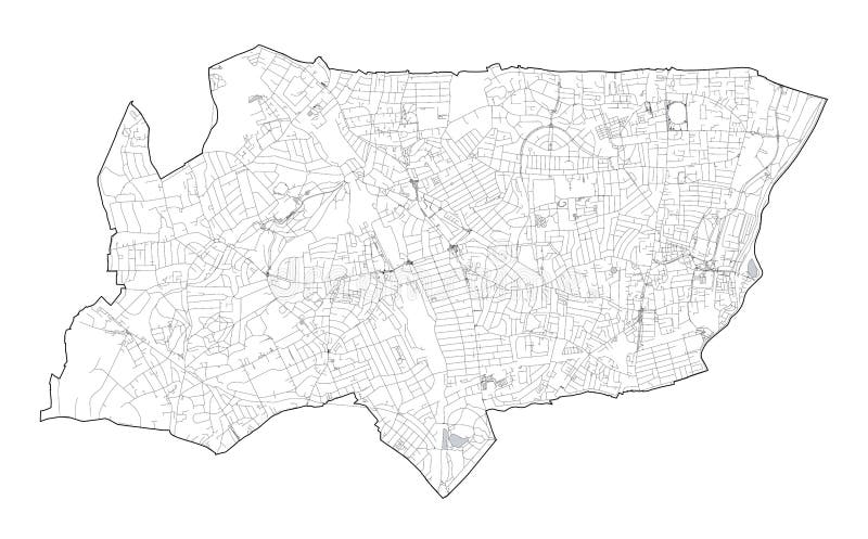 Satellite View of the London Boroughs, Map and Streets of Haringey ...