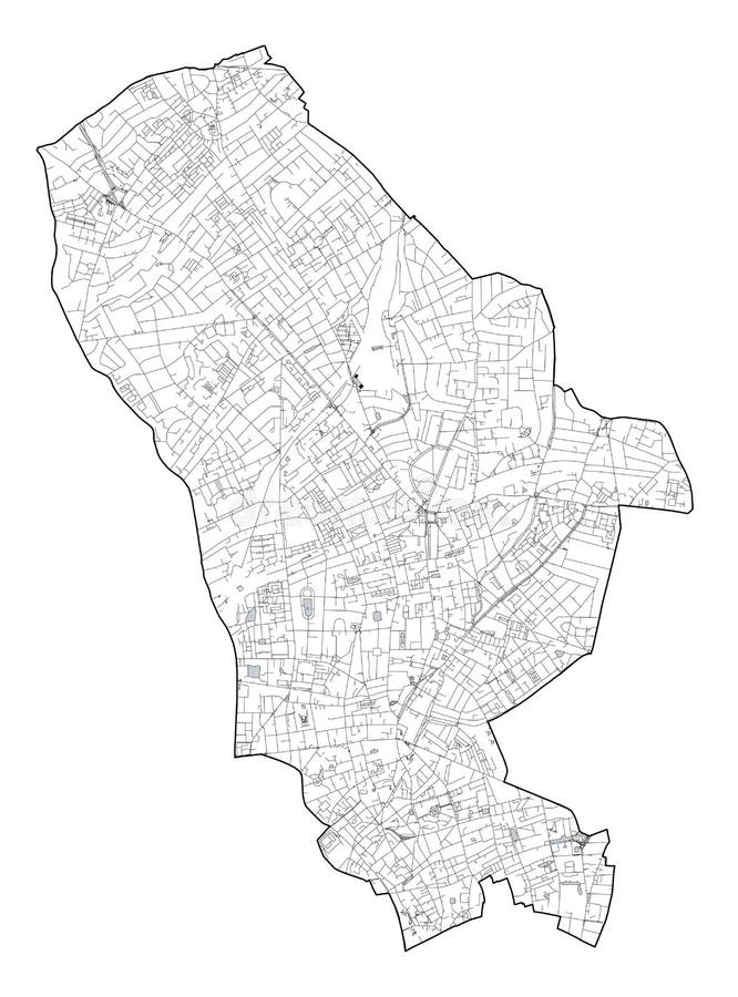 Satellite View of the London Boroughs, Map and Streets of Islington ...