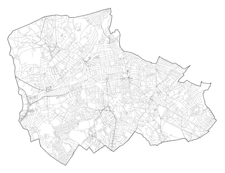 Satellite View of the London Boroughs, Map and Streets of Merton ...