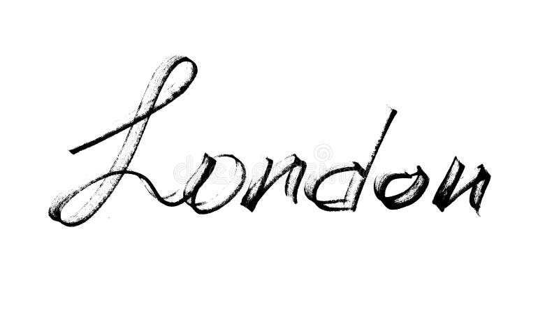 Londres - Letras Exhaustas De La Mano Stock de ilustración ...
