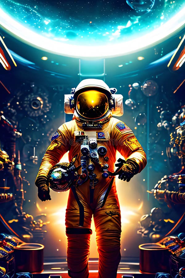 A Spaceman Braves the Unknown on a Distant Foreign Land Stock ...