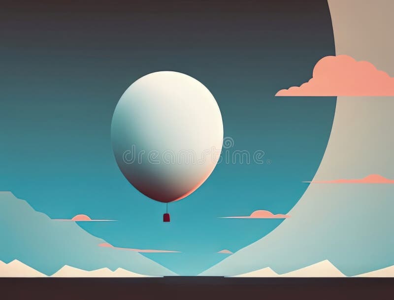 A Lone Balloon Floating Against a Backdrop of Endless Sky Representing ...