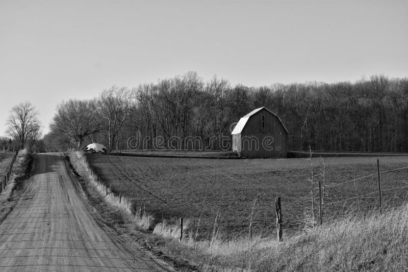 The lone barn stock photo. Image of winter, agriculture - 220117488