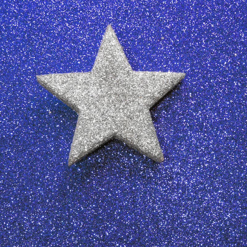 Lone Blazing Silver Star on Golden Shiny Background Bright Stock Image ...