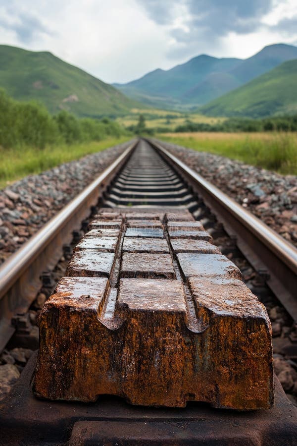 A Lone Brick Lies on a Disused Train Track Stock Image - Image of ...
