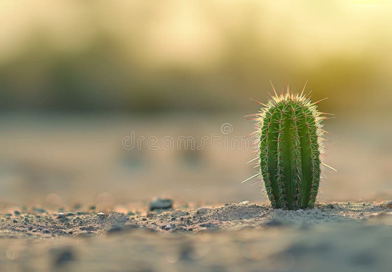 Lone cactus in the desert stock illustration. Illustration of rocky ...