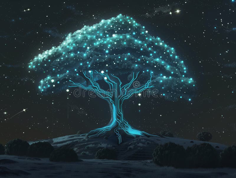 A Lone Cyber Tree on a Digital Plain, Its Branches Circuit-like and ...