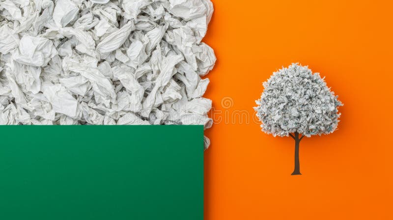 Lone Decorative Tree on Vibrant Background Surrounded by Mounds of ...