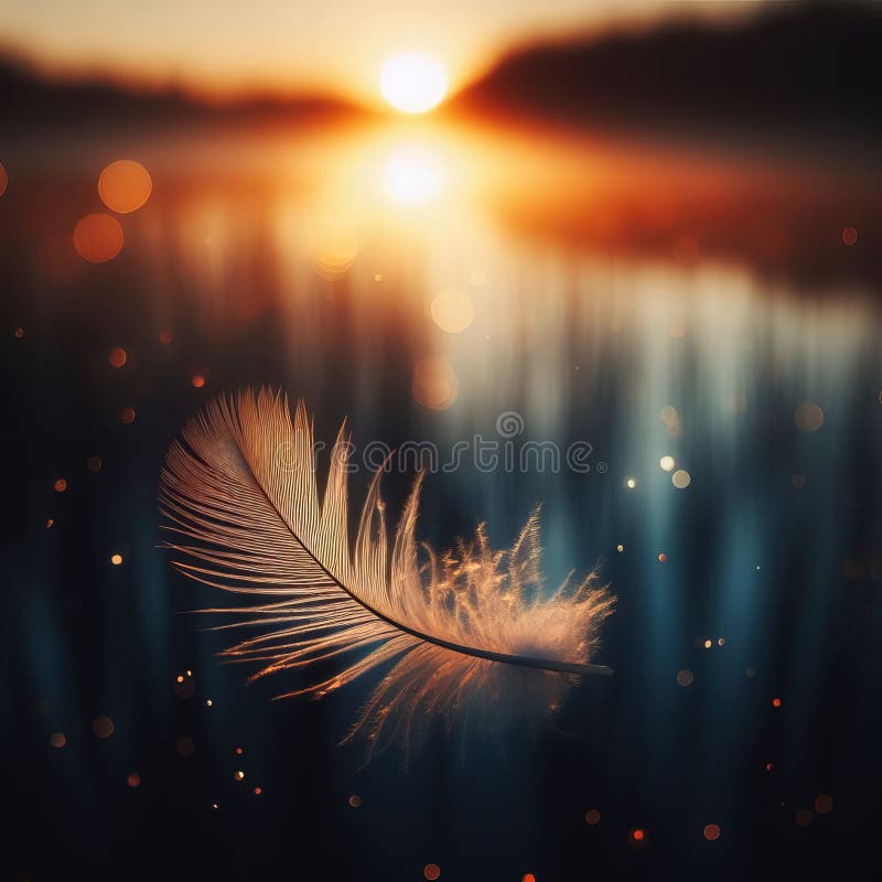 A Lone Feather Floating Delicately in the Air, Photo V Stock ...