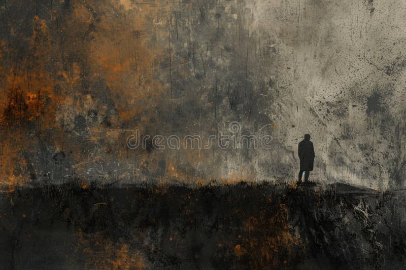 A Lone Figure is Barely Visible in the Corner Stock Illustration ...