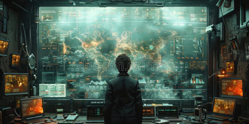 Cybersecurity Operations Center. Created by Generative Artificial ...