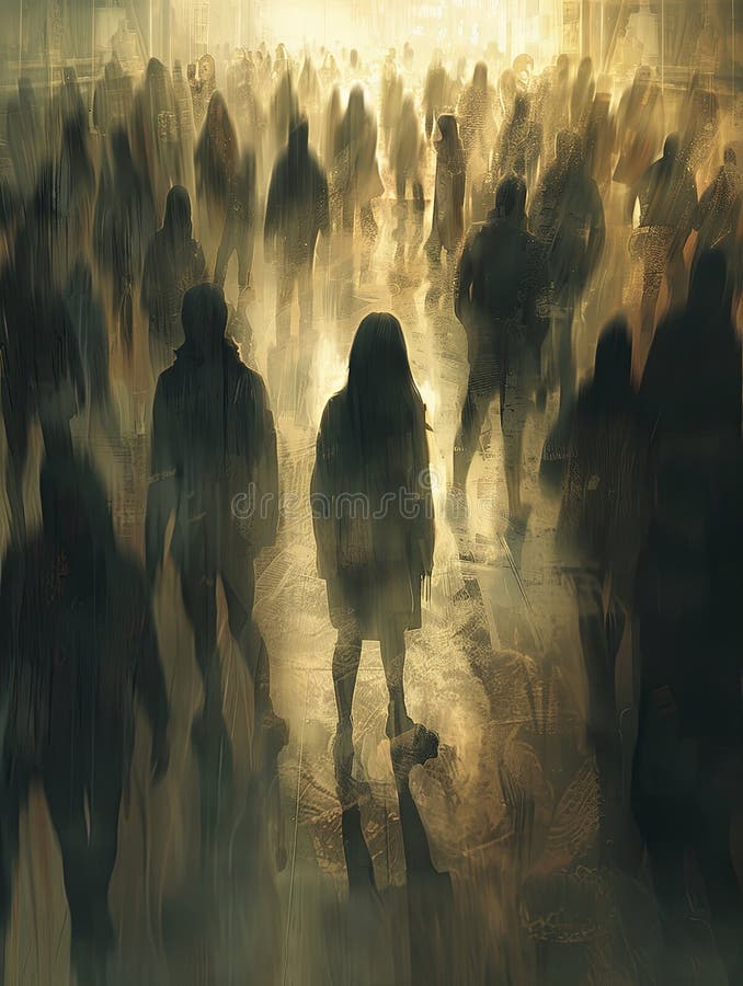 A Lone Figure Stands Amidst a Crowd of People, but Their Isolation is ...